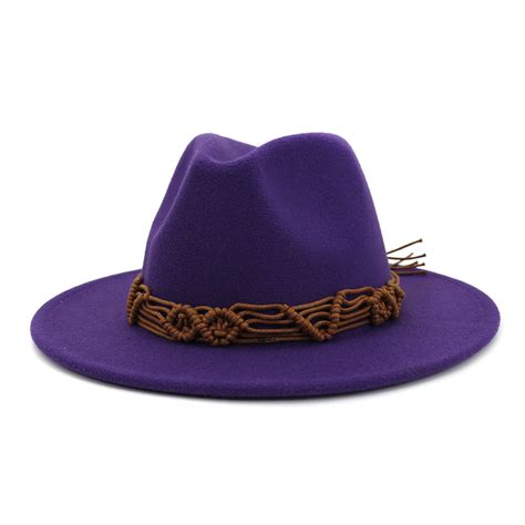 Hanxi Women Hat Wool Fedoras Felt Hat Flat Brim Ca Vicedeal