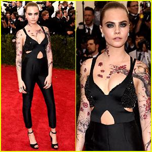 Cara Delevingne Is Covered In Fake Tattoos At Met Gala 2015 2015 Met