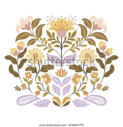 Postcard Poster Made Folk Art Elements Stock Vector Royalty Free