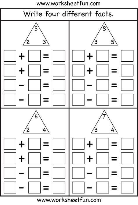 Math Fact Practice Worksheets