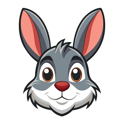 A Cartoon Rabbit Head With Big Ears 59471042 Vector Art At Vecteezy