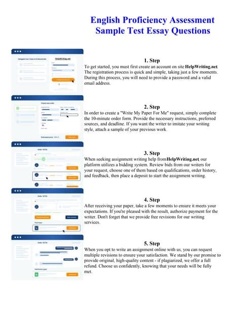 English Proficiency Assessment Sample Test Essay Questions Pdf