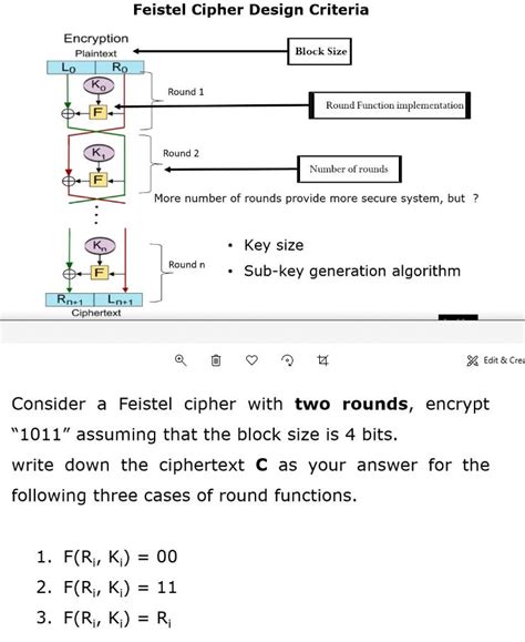 feistel cipher design criteria encryption block size