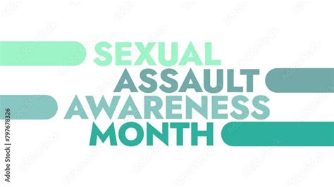 Sexual Assault Awareness Month Colorful Motion Graphics Seamlessly Loopable Text Animation On A