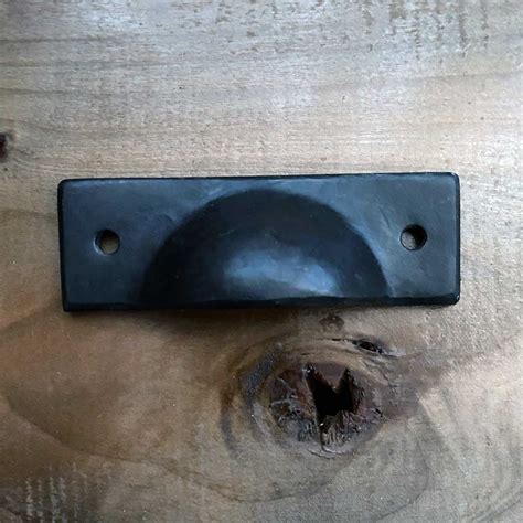 Hand Forged Cup Style Bin Pull 4 Inches Wide Traditional Finish Bl