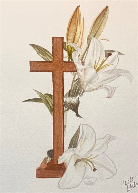 Cross And Lilies Etsy