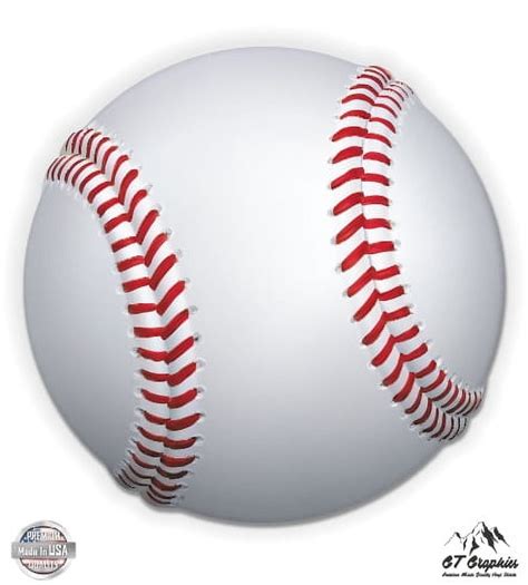 Baseball Realistic 12 Vinyl Sticker Waterproof Decal