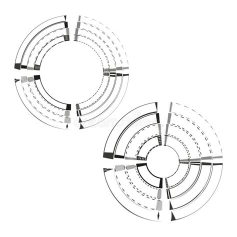 Minimal Radar Icon Concentric Arc Pattern Circular Scan Vector White