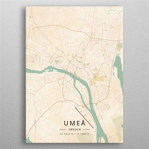 Umea Sweden Poster By Designer Map Art Displate Map Art Map Art