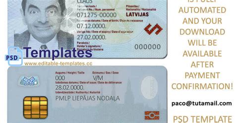 Latvia Id Template Editable Templates