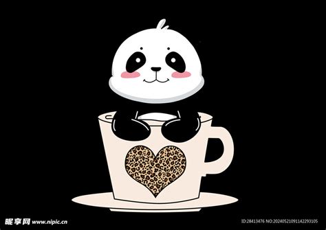 卡通杯子熊猫设计图其他广告设计设计图库昵图网