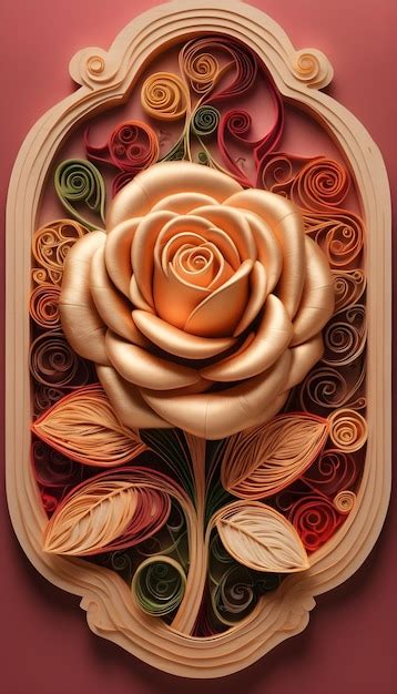 Rose Quilling Art Premium Ai Generated Image