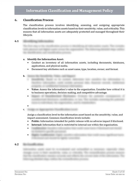 Information Classification And Management Policy Template Itsm Docs Itsm Documents And Templates
