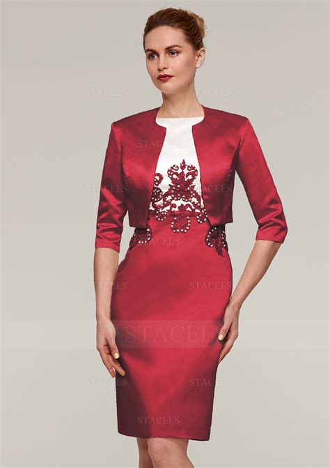 Sheathcolumn Bateau Sleeveless Knee Length Satin Mother Of The Bride