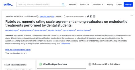 Rubric Vs Numeric Rating Scale Agreement Among Evaluators On