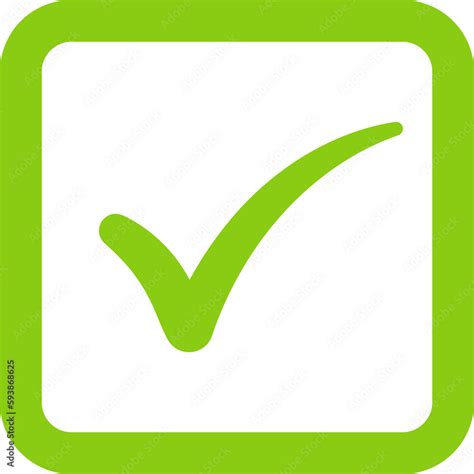 Green Checkmark Tick In Png Correct Tick Symbol Square Checkmark Tick