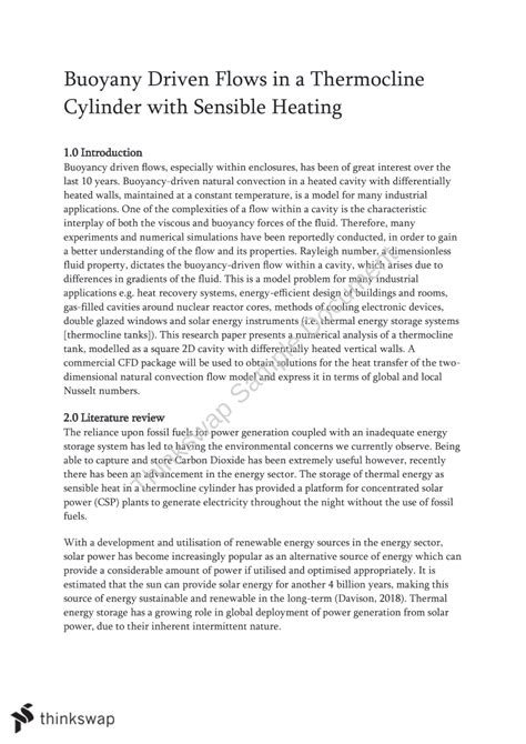 Buoyancy Driven Flows 307536 Engineering Mathematics 120 Curtin