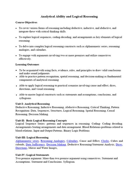 Analytical Ability Sec Pdf