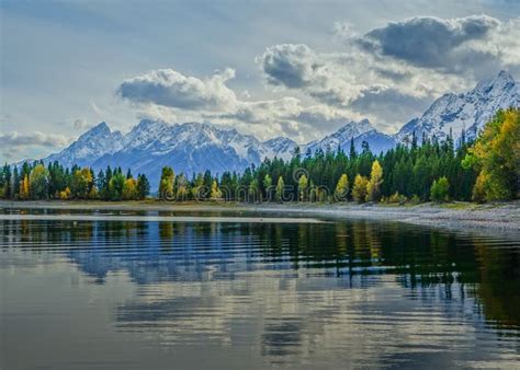 Vista Del Lago Jackson Nel Parco Nazionale Di Grand Teton Con Il