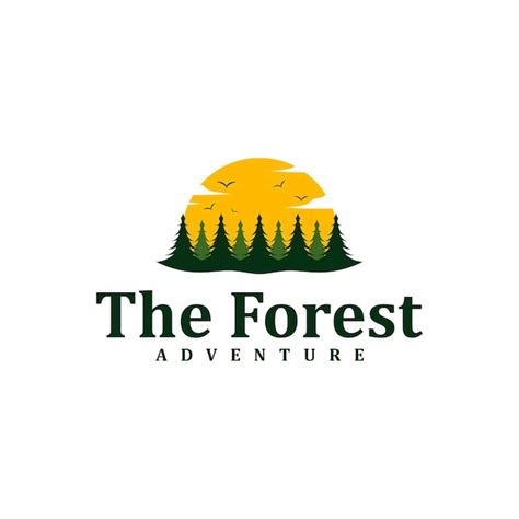 Forest Logo Design Template Creative Pine Logo Vector Illustration