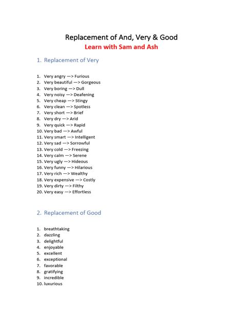 Synonyms For Very Good And Pdf