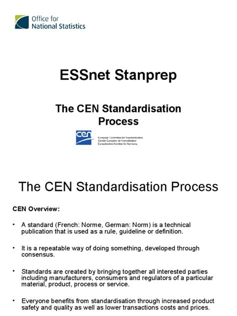 The Cen Standardisation Process Pdf Standards Organization