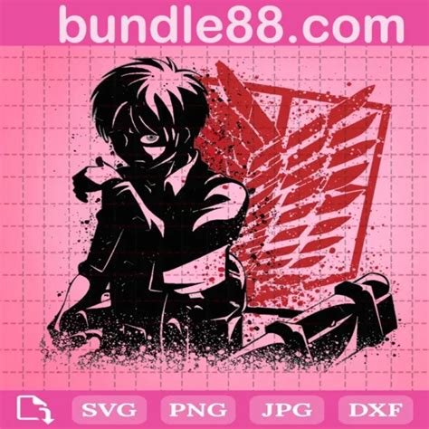 Eren Jaeger Svg Attack On Titan Svg Svg Png Dxf Eps Designs Download