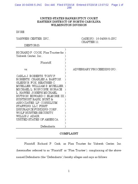 Adversary Proceeding Complaint Pdf Payroll Tax Irs Tax Forms