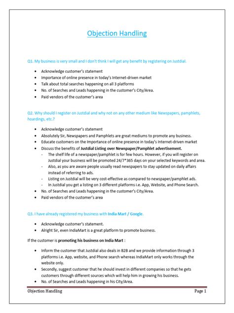 Objection Handling Updated Pdf