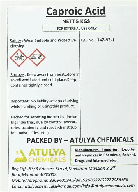 Caproic Acid Grade Chemical Purity 99 At ₹ 300kg In Mumbai Id 2851558487033