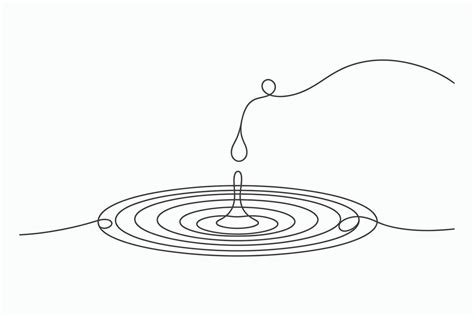 Single Line Drawing Water Drop Ripples Illustration 67382363 Vector Art