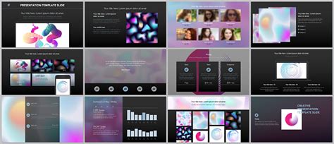 최소한의 발표 기하학적 인 패턴 그라디언트 검은 배경에 액체 모양 포트폴리오 템플릿 책자 커버 벡터 디자인입니다 전단지 브로슈어 보고서 등에 대 한 프레 젠 테이 션