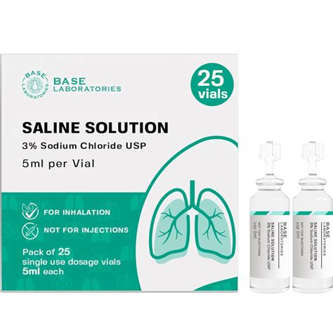 Buy Base Laboratories 3 Saline Solution For Nebulizer Machine Saline