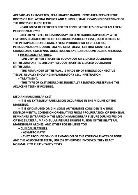 Fissural Cyst Or Developmental Cyst Odt