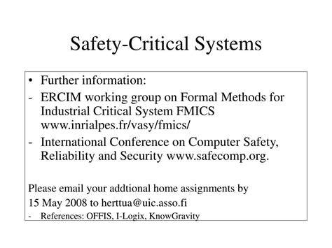 Ppt Safety Critical Systems 7 Summary Powerpoint Presentation Free