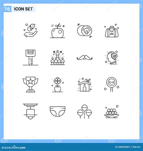 Editable Vector Line Pack Of 16 Simple Outlines Of Kitchenware Gentleman Dvd Fathers Day Dad