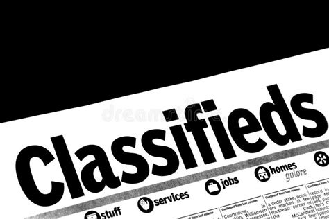 Classifieds Section Of The Newspaper Stock Image Image Of Looking
