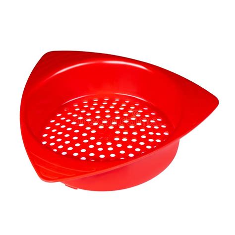 Small Red Plastic Colander Colander Front View Of Modern Plastic