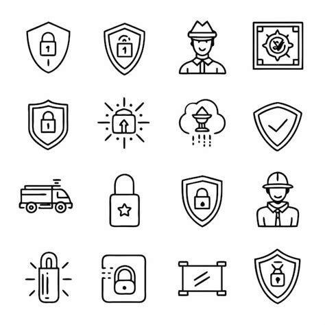 Iconos De Seguridad Ilustración Gráfica Vectorial Formato De Archivo