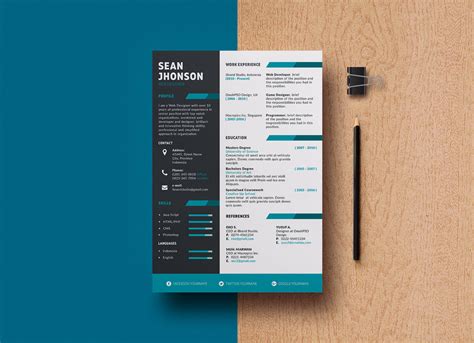 Free Professional Psd Resume Template And Cover Letter For Game Designers And Programmers Good