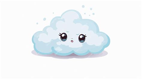 Cute Rainy Cloud Kawaii Cartoon Vector Illustration Premium Ai Generated Vector