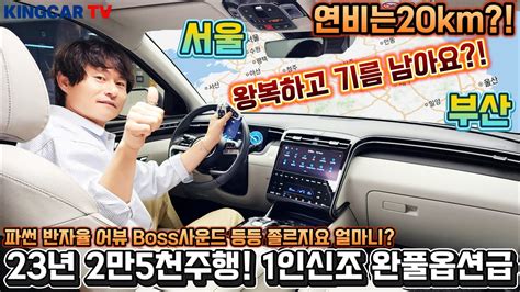 연비는20km 서울에서 부산까지 왕복하고 기름 남아요 23년 2만5천주행 1인신조 완풀옵션급 파썬 반자율 어뷰 Boss사운드 등등 졸르지요 얼마니 가성비