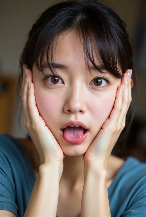 Close Up Photo Of A Womans Face 、 Sharp Focus From Below Seaart Ai