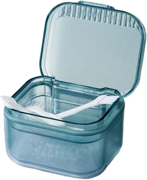 False Teeth Container Denture Bath Case Denture Box With Strainer Night Cleaner Denture