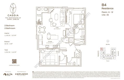 Cassia Residences At Coral Gables Floor Plans