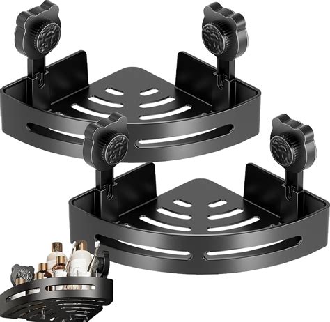 2x Bathroom Corner Shelves Bear Suction Cup Bathroom Shower Shelves