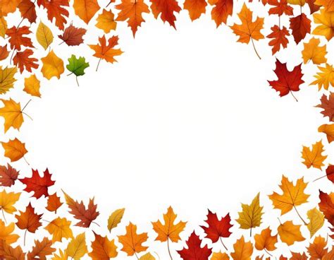 Premium Photo Aestetic Fall Leaves Border With Blank White Space In