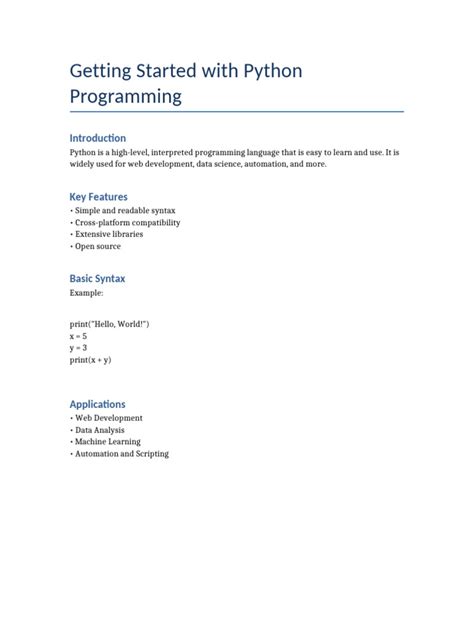 Introduction To Python Programming Pdf