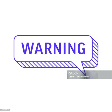 Warning 2d And 3d Speech Bubble Notification Template Vector Stock Illustration With Text Stock