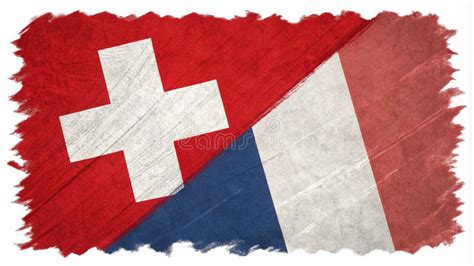 Swiss And French Flags Together Representing International Relationship